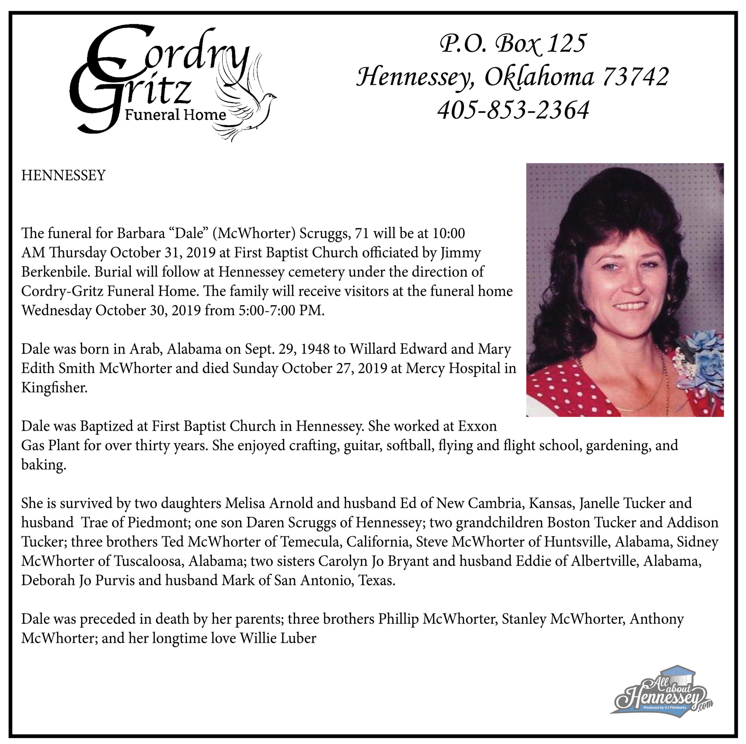 Barbara Dale Scruggs - Your Hometown News!