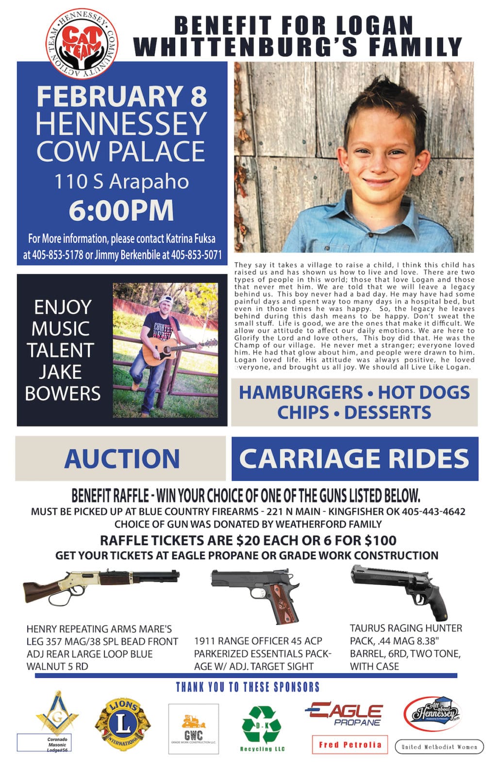 BENEFIT FOR LOGAN WHITTENBURG’S FAMILY - Your Hometown News